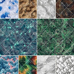 20 Modern Topography Digital Papers - Urban Seamless Digital Paper, Map ...
