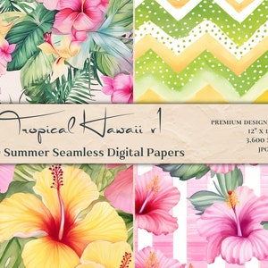 20 Tropical Hawaii Digital Papers Tropical Seamless Pattern - Etsy