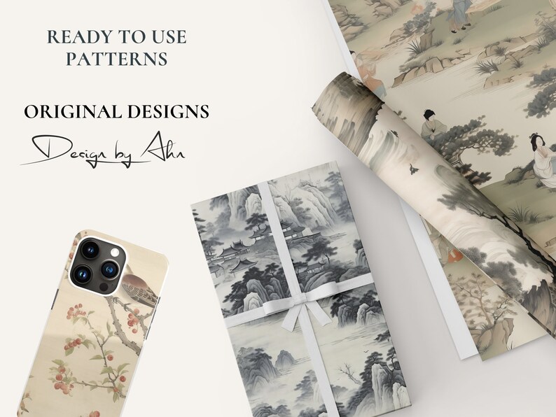 20 Traditional Korean Digital Papers Hand-drawn Scrapbook - Etsy