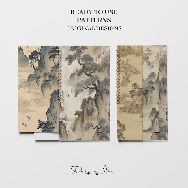 20 Traditional Korean Digital Papers - Hand-drawn Scrapbook, Seamless ...