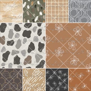 20 Cute Boho Digital Papers - Commercial Use, Scrapbook Paper, Spring ...