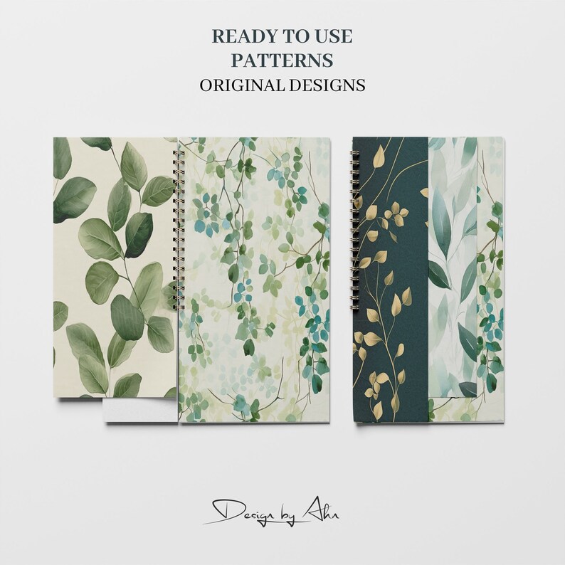 20 Botany Leaves Digital Papers - Eucalyptus Scrapbook, Flower Seamless ...