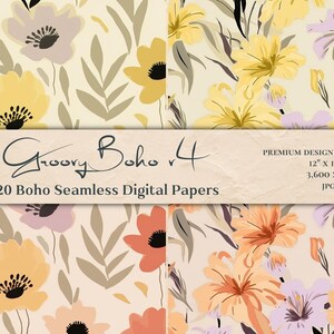 20 Groovy Boho Digital Papers Commercial Use Seamless - Etsy