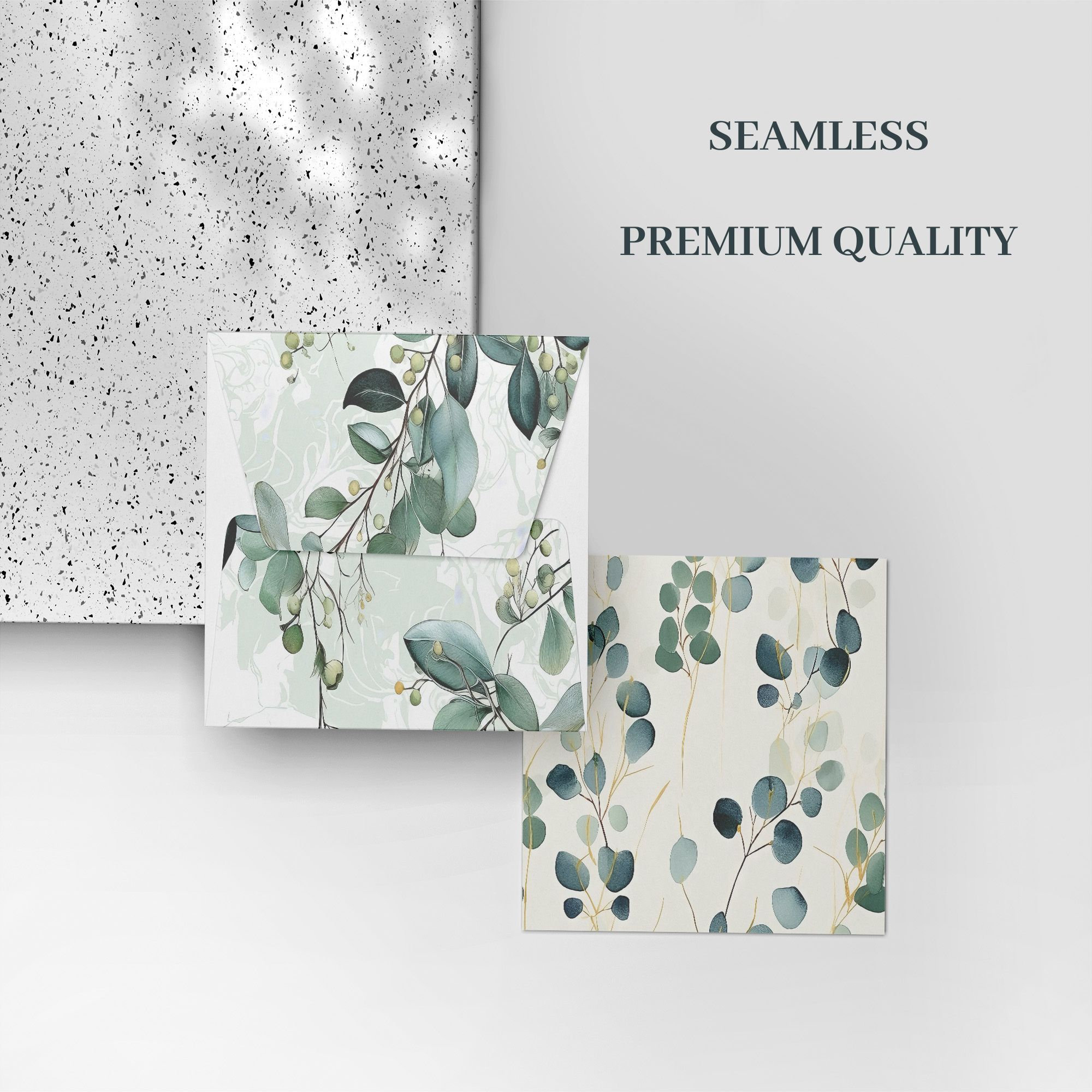 20 Botany Leaves Digital Papers - Eucalyptus Scrapbook, Flower Seamless ...