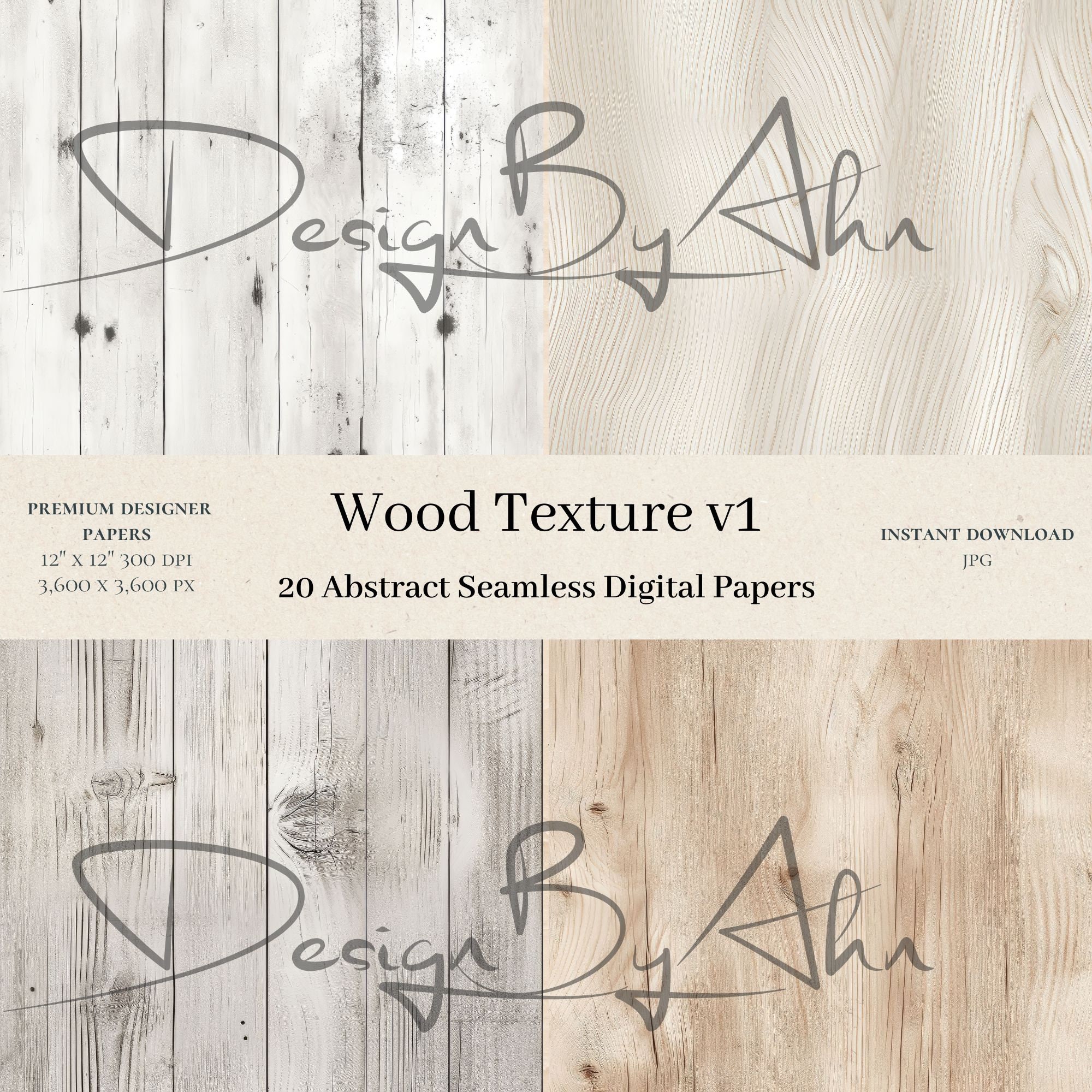 20 Wood Texture Digital Papers Rustic Wood Scrapbook, Distressed Wood ...