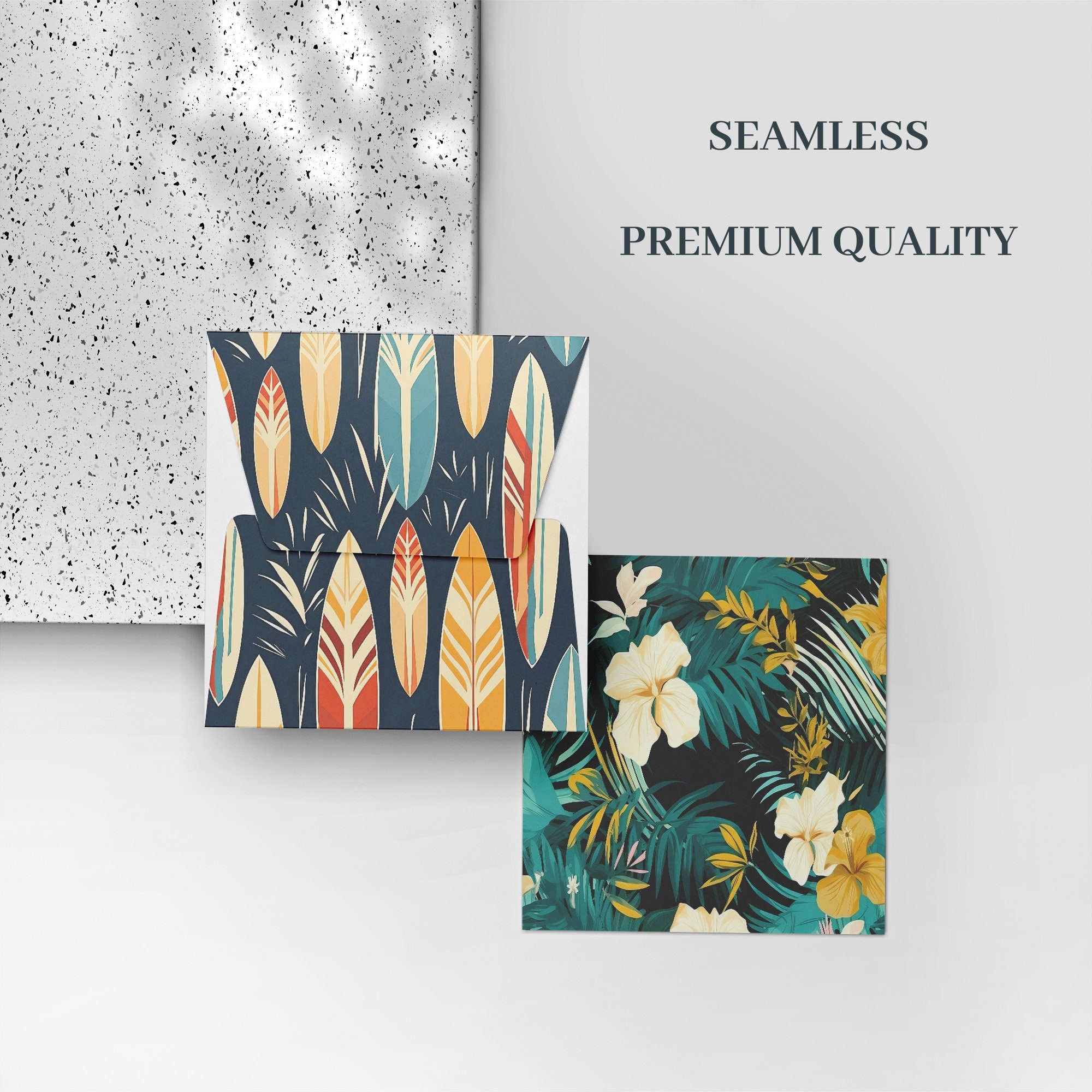 20 Hawaiian Surf Digital Papers - JPG - Tropical Seamless Pattern, Surf ...