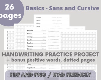 Handwriting Practice Sheets - Etsy