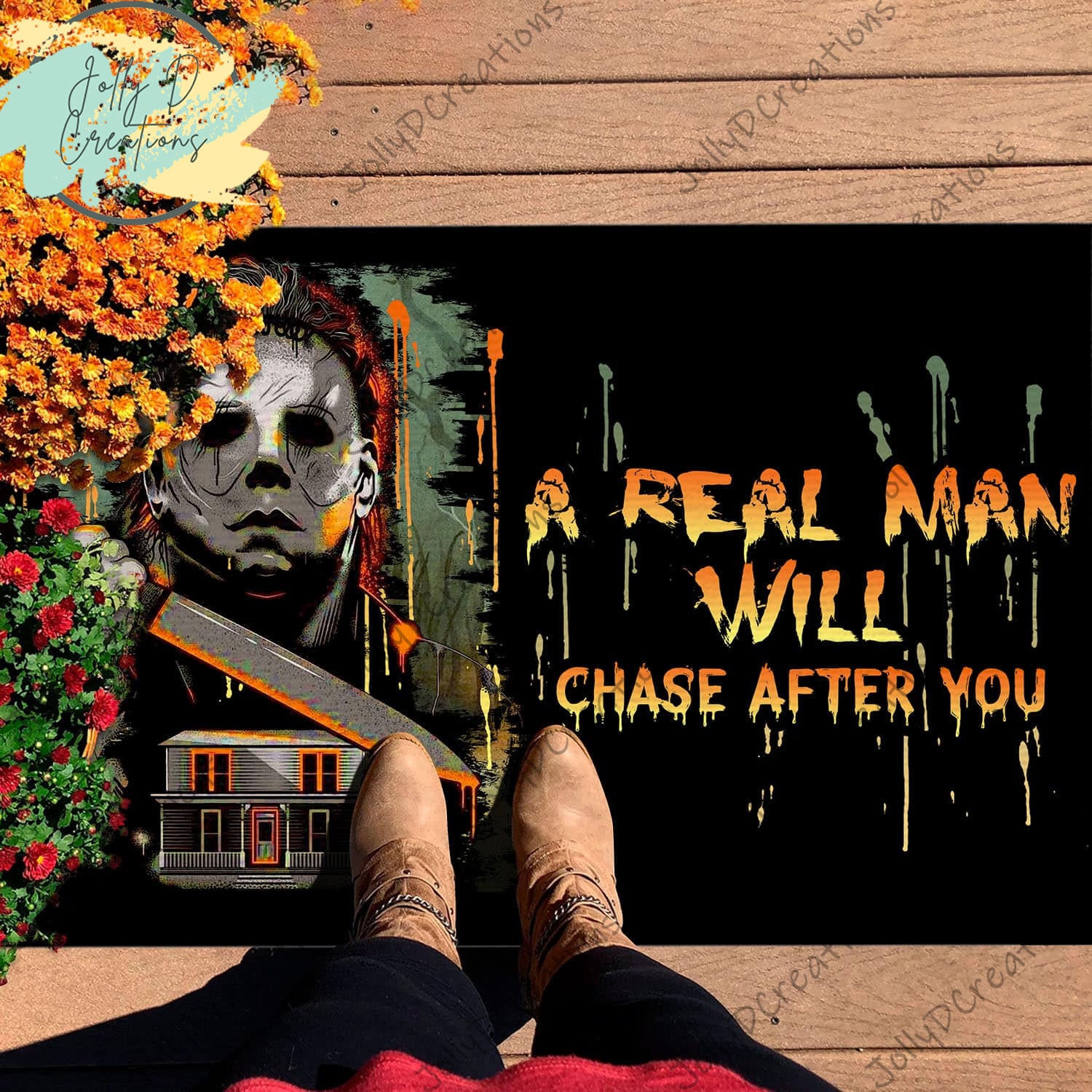 Michael Myers Chase After You Horror Characters Doormat - Etsy