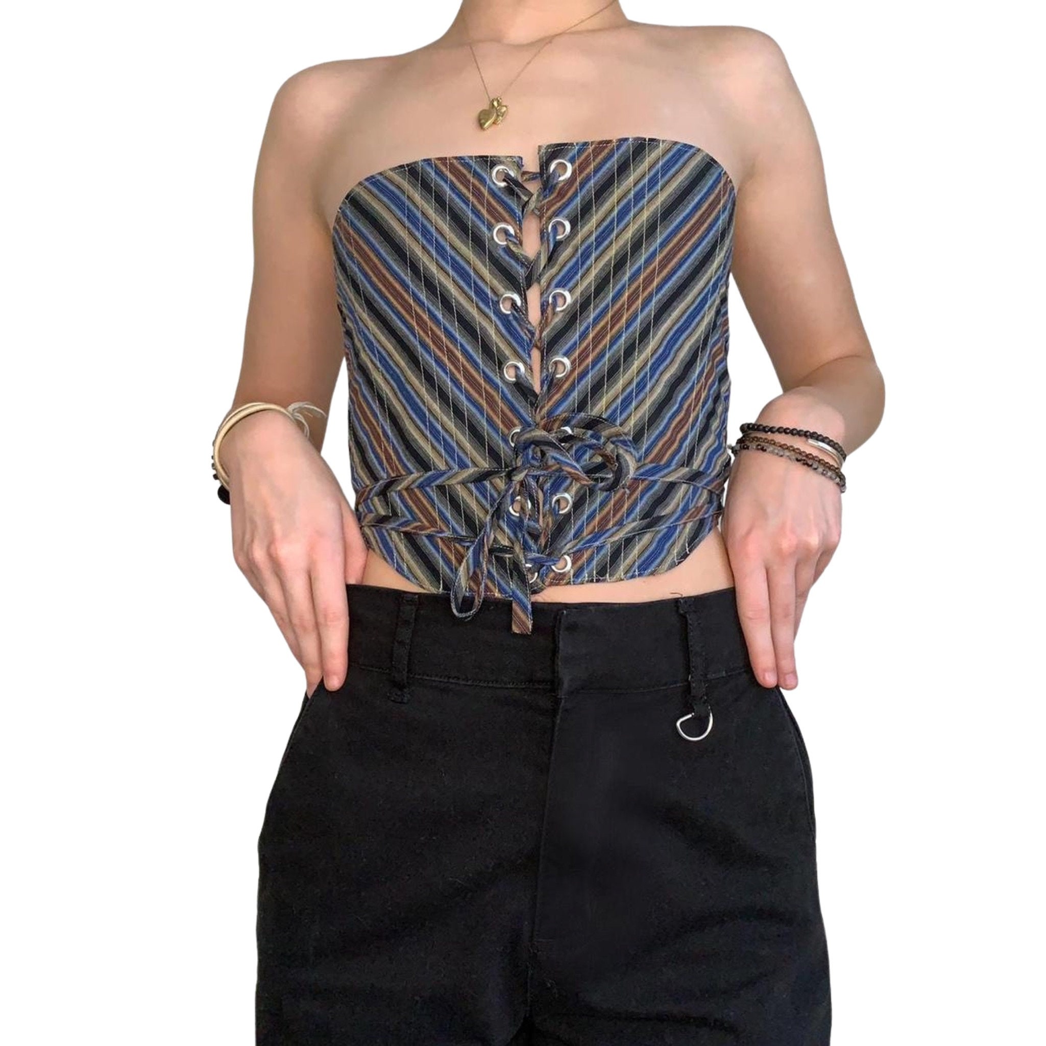 Front Lace Corset Top,renaissance Corset Top, Corset Bustier Crop ...