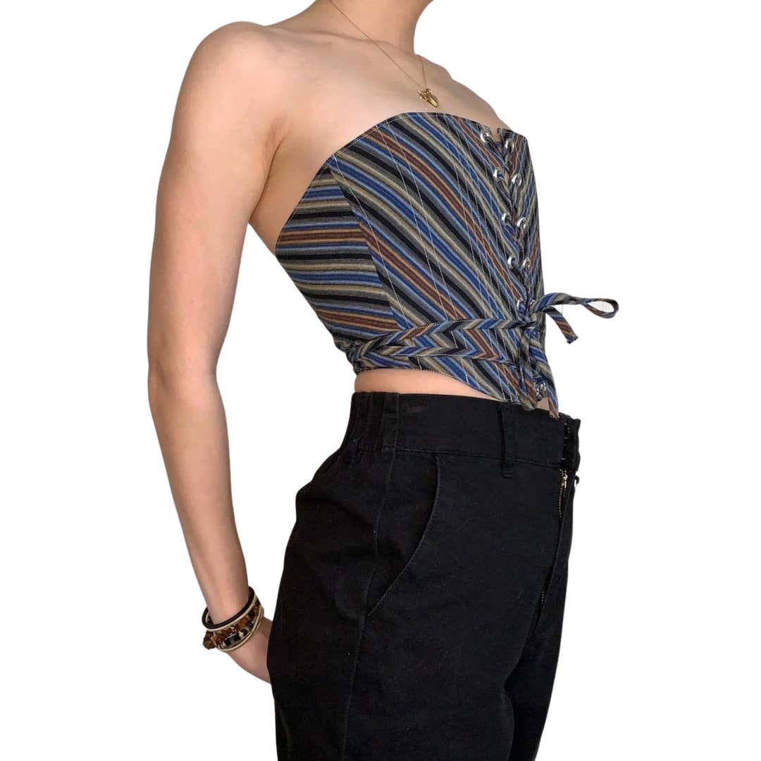 Front Lace Corset Top,renaissance Corset Top, Corset Bustier Crop ...