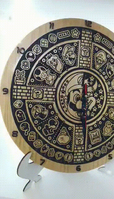 Super Mario Laser Engraving Clock Wall - Etsy