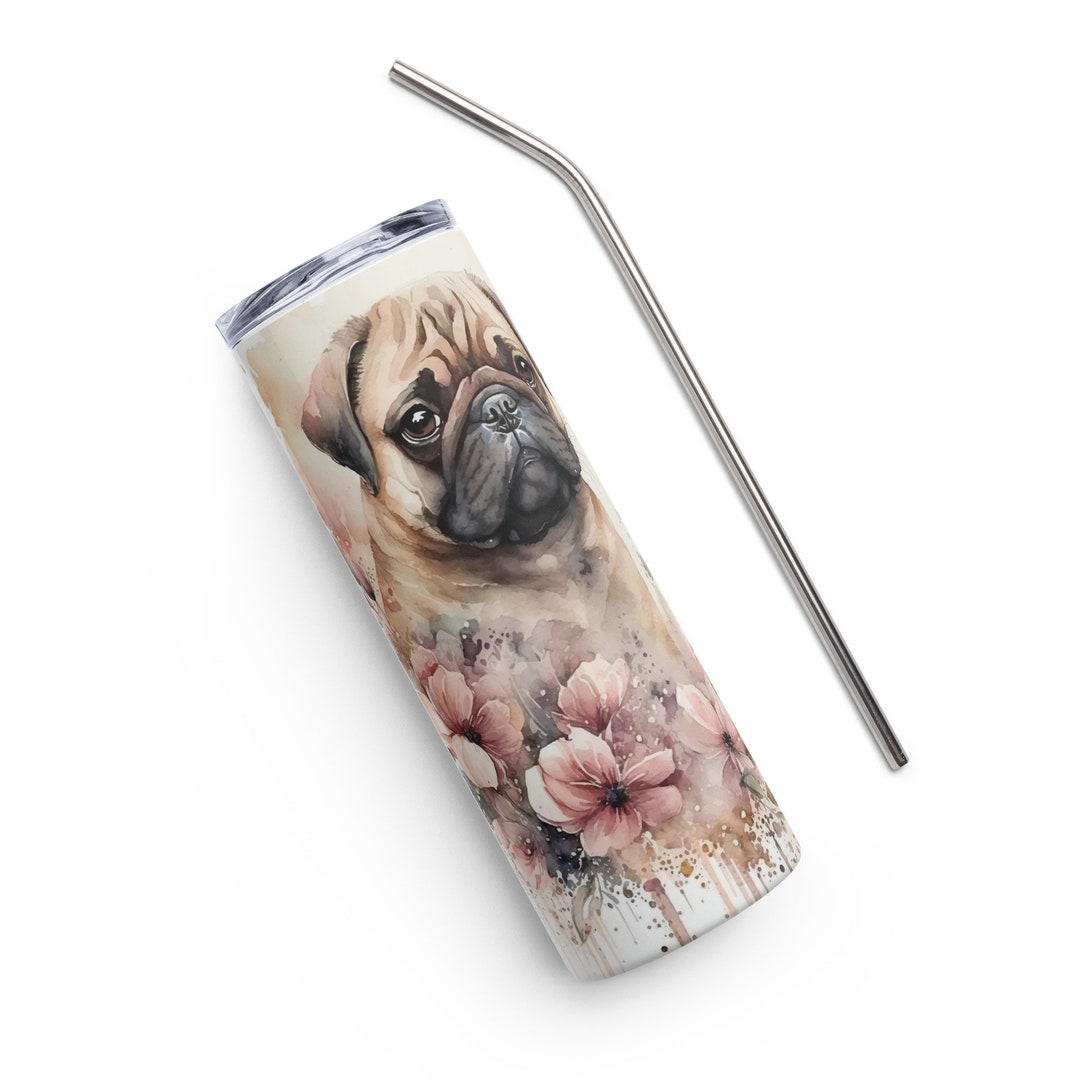 Pug Portrait Stainless Steel Tumbler - Etsy