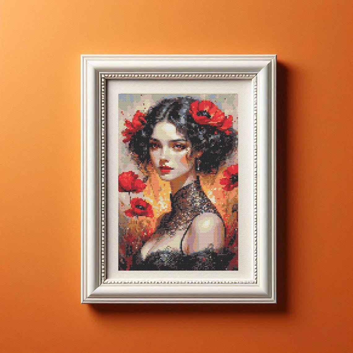 Woman Portret Cross Stitch Pattern Pdf, Beauty Lady Cross Stitch ...