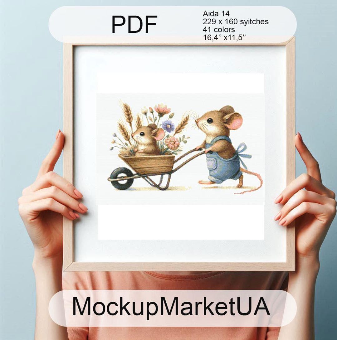 Cute Mouse Family Cross Stitch Patterns PDF, Cute Cross Stitch Pattern ...