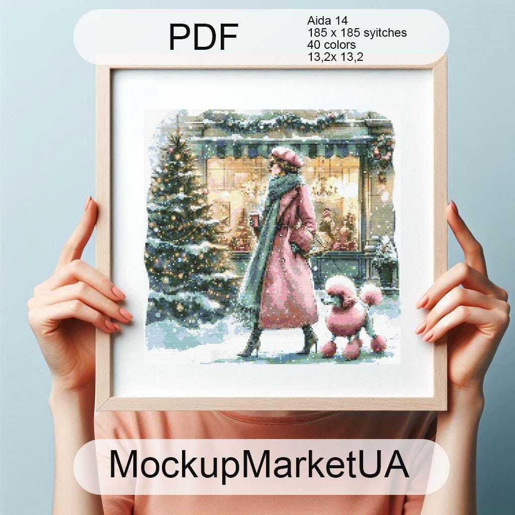 Winter Girl Winter Walk Cross Stitch Patterns PDF, Christmas Cross ...