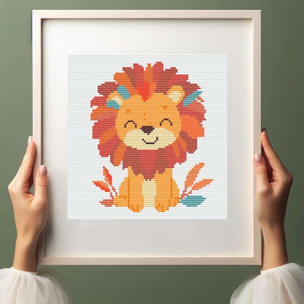 Lion Cross Stitch Pattern PDF, for Kids Animal Cross Stitch Pattern ...