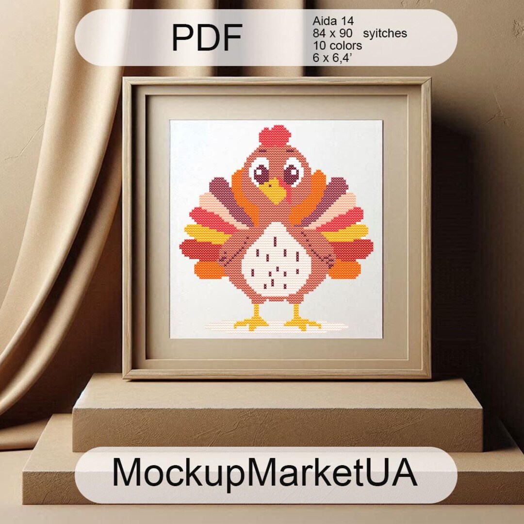 Turkey Cross Stitch Pattern PDF, Thanksgiving Day Cross Stitch Pattern ...