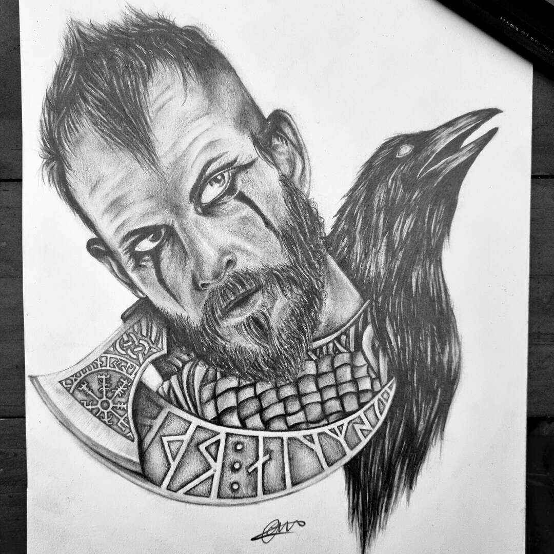 Vikings Floki Hand Drawn Art Print A4 - Etsy