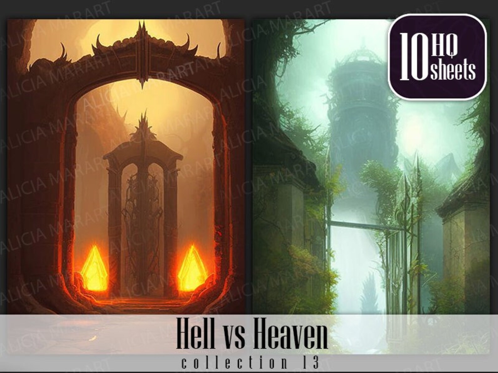 Hell Vs Heaven Journal Kit, Gates of Hell&heaven, Ephemera Collage ...