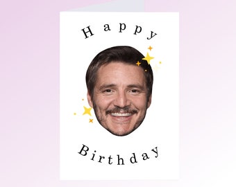 Pedro Pascal Birthday Card Happy Birthday Sugar Kingsman Themed ...