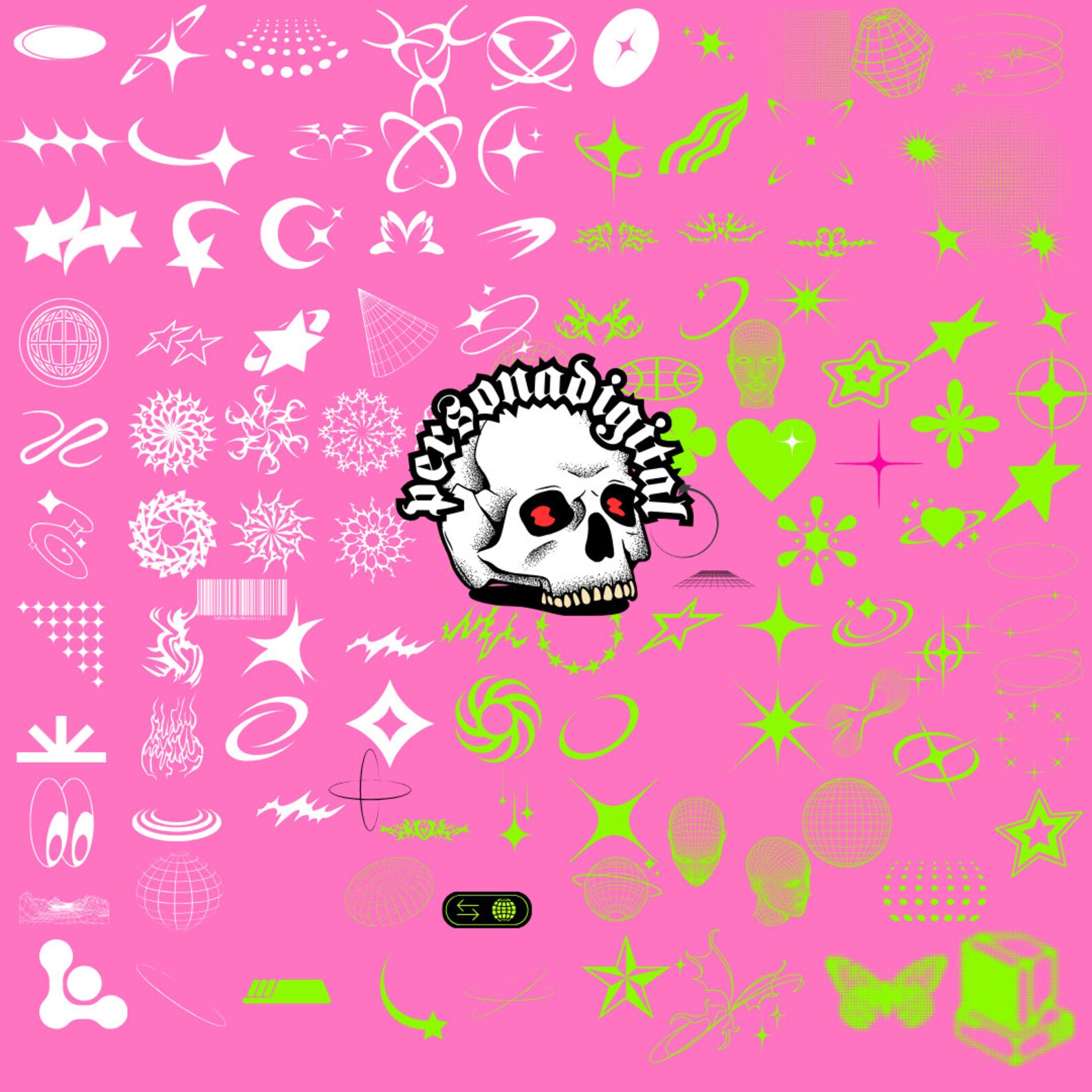 Y2K Streetwear Vector Shapes: 140+ SVG Icon Designs (digital Download ...