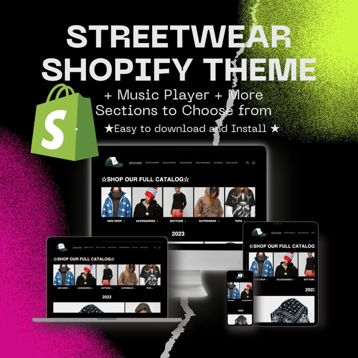 Streetwear Shopify Theme - Website Design Template - Streetwear Banners ...