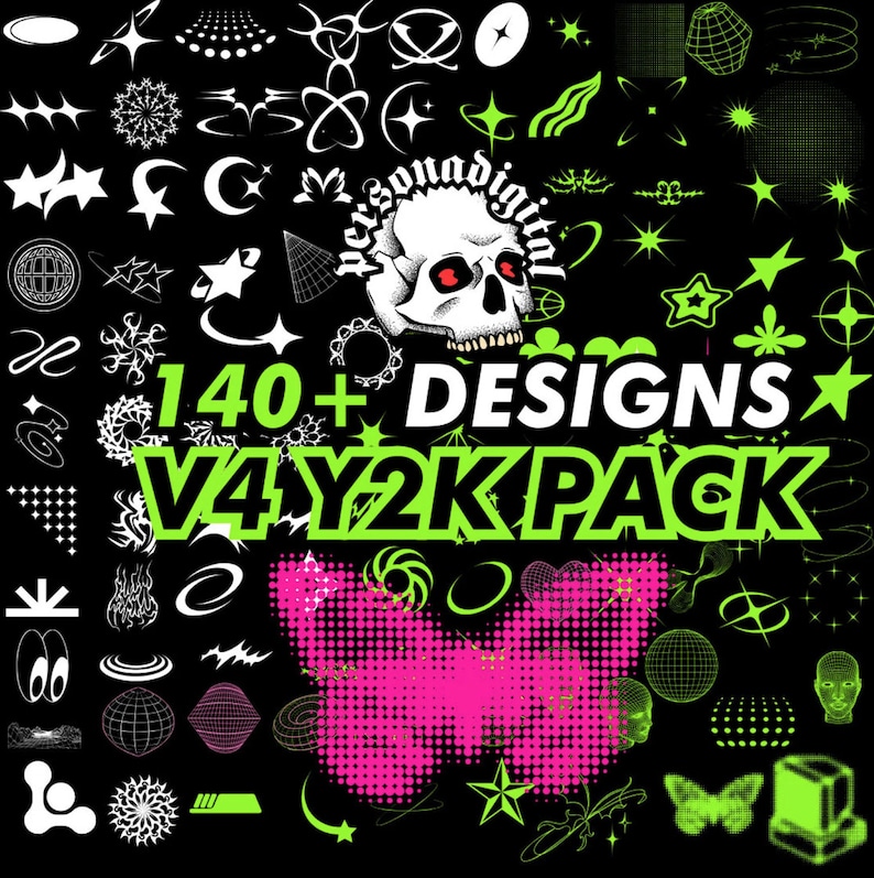 Y2K Full Store Graphics Pack: SVG, PNG, Vector Assets - Etsy