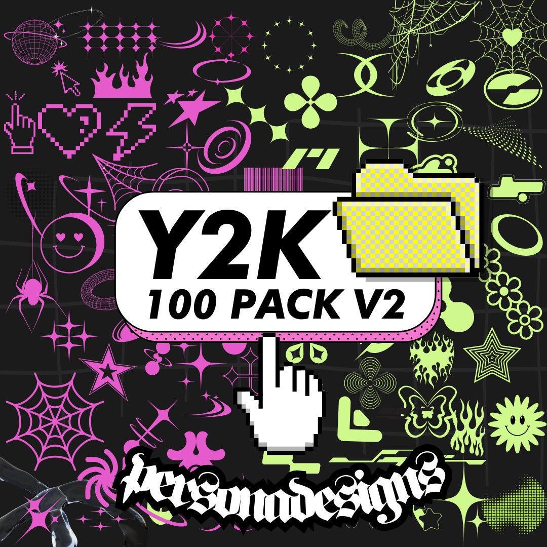 Y2K Vector Shapes Streetwear for Logo Design SVG Cricut Outline - Etsy