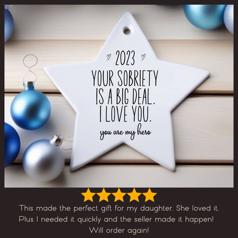 Sobriety Ornament, Sobriety Recovery Christmas Ornament, Custom Name ...