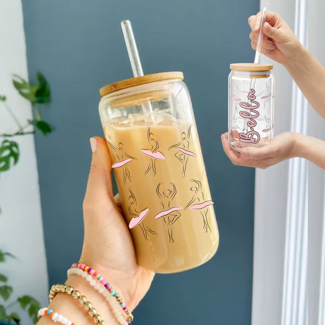 Personalized Ballet Dancer Iced Coffee Cup Ballerina Glass Cup With ...