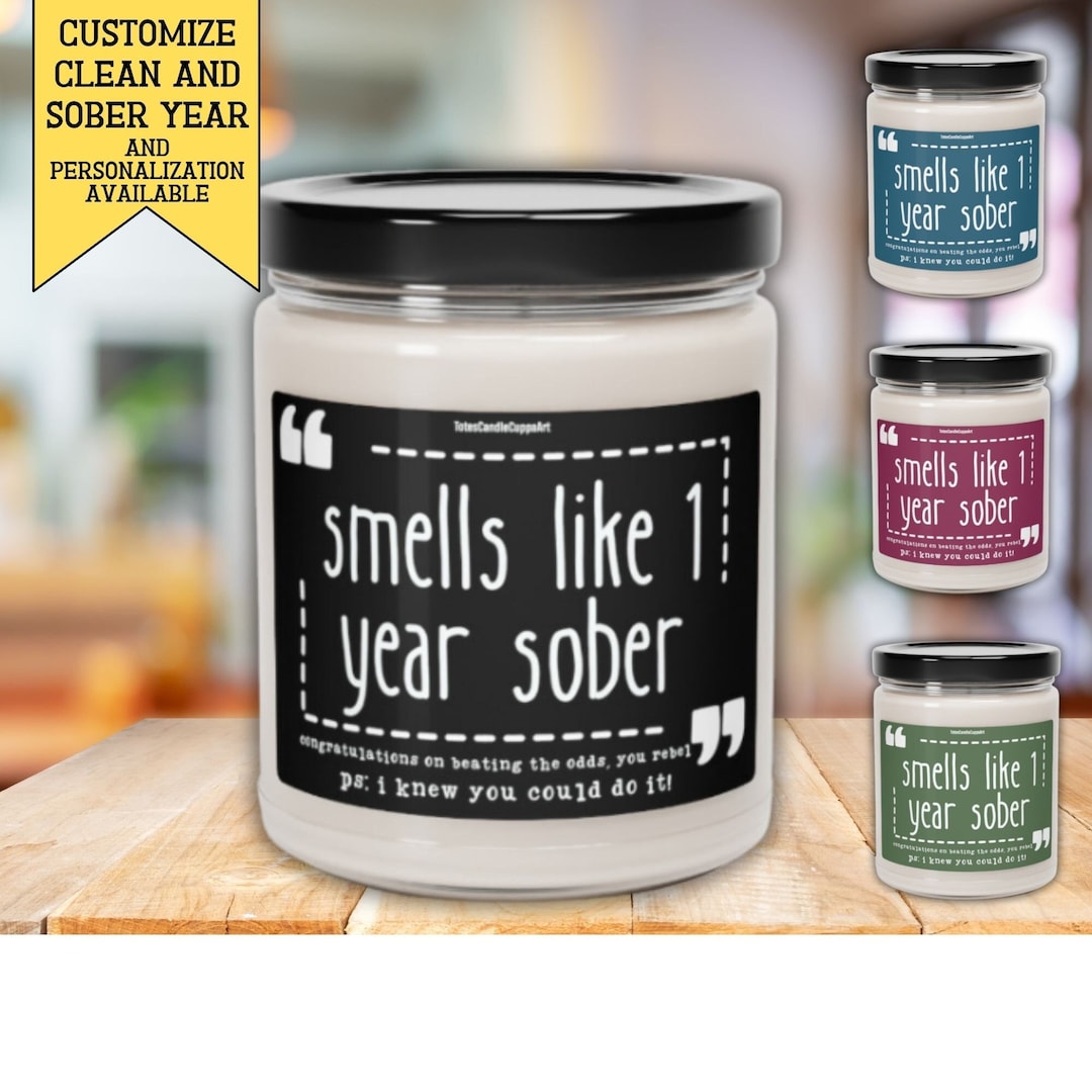 Sobriety Gift, One Year Sober Candle, Addiction Recovery Gift, Sobriety ...