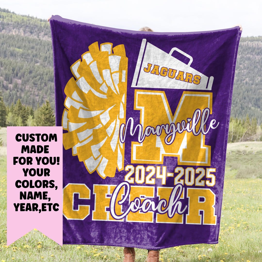 Cheer Coach Plush Blanket, Customized Personalized Gift, Cheerleading ...