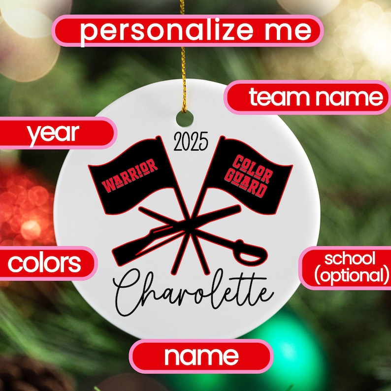 Personalized Color Guard Ornament - Perfect Gift for Color Guard Team ...