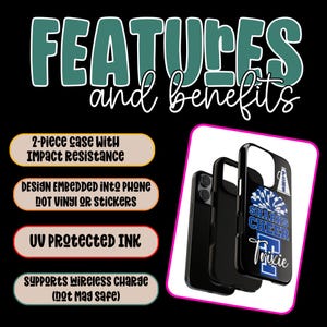 Custom Cheerleader Phone Case, Personalized Cheerleading Gift, Cell ...