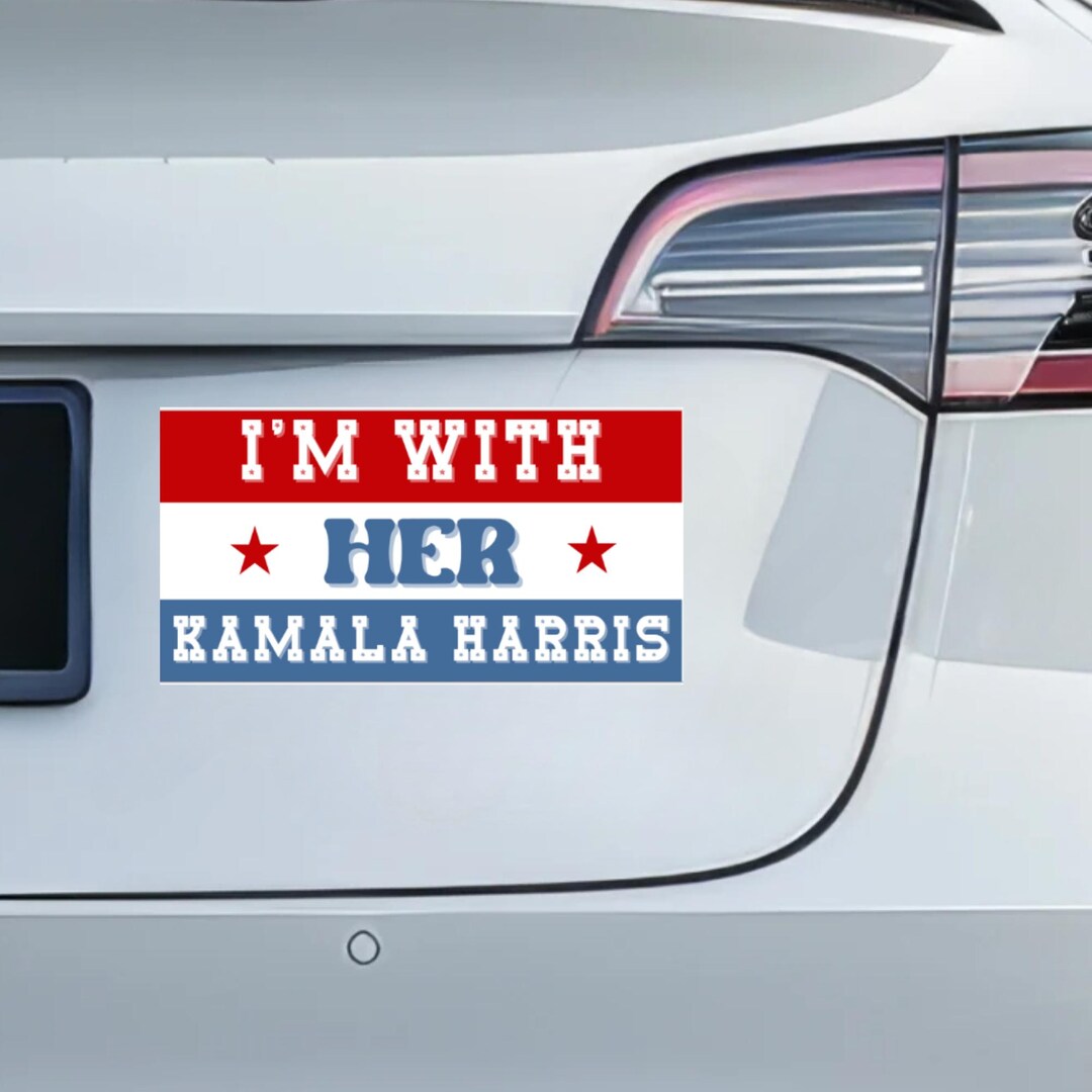 Kamala Harris Bumper Sticker, Harris for President, I'm With Her, Cat ...