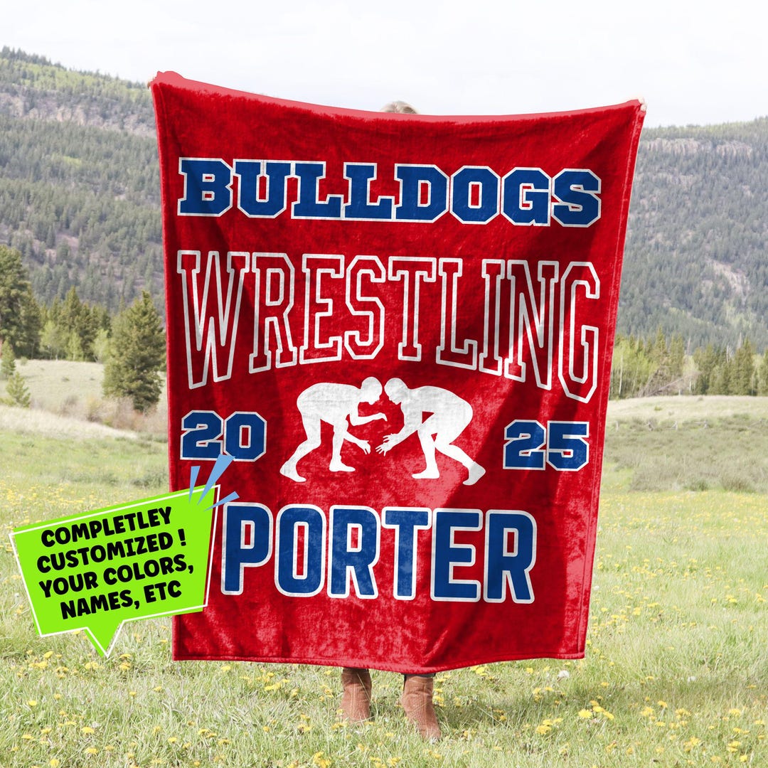 Wrestling Blanket, Personalized Team Name, Name Blanket, Custom Fleece ...