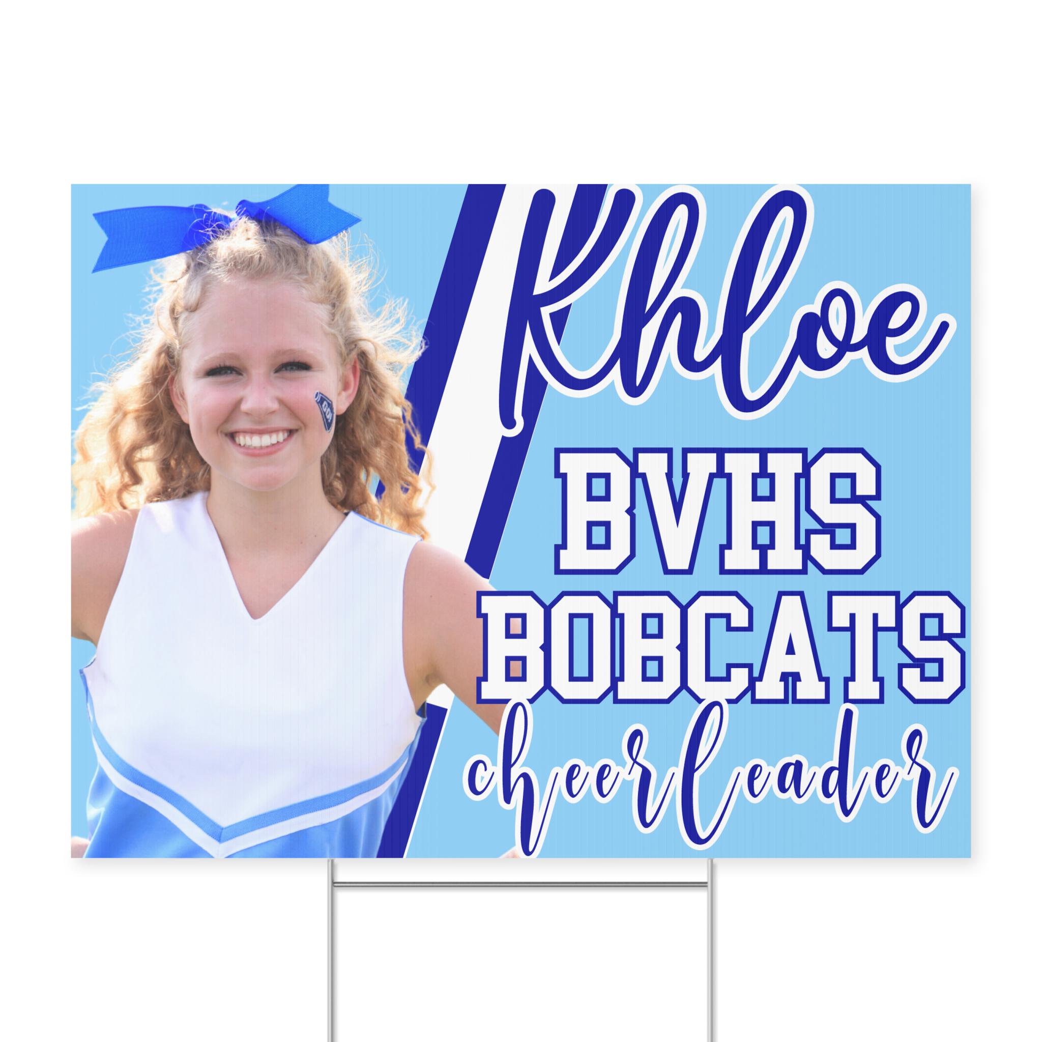 Personalized Cheerleader Yard Sign, Senior High School Cheer Sign With ...