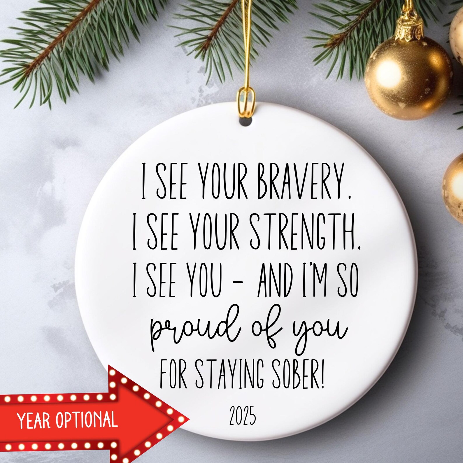 Sobriety Recovery Ornament Keepsake Name and Sobriety Date Personalized ...
