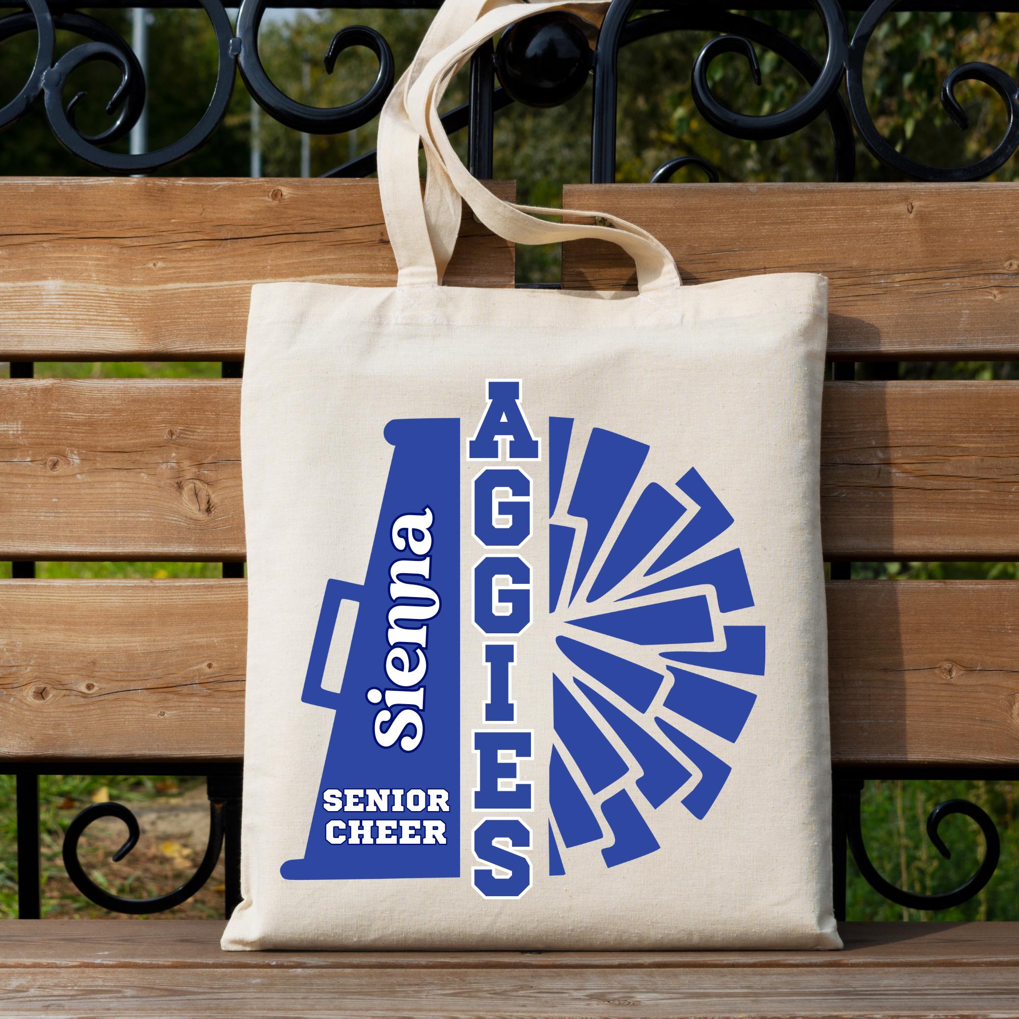 Cheerleading Tote Bag, Personalized Canvas Tote, Cheerleader Gift ...