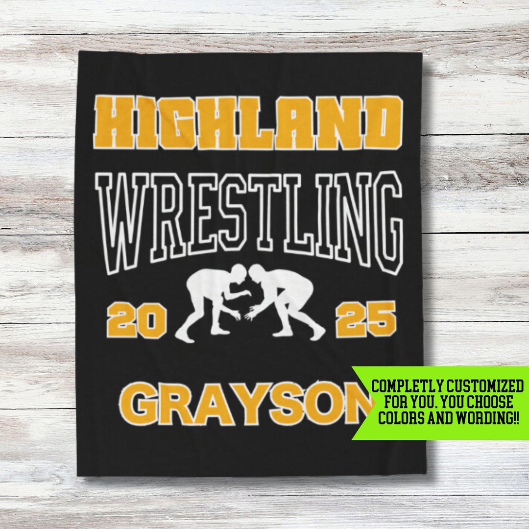 Wrestling Blanket, Personalized Team Name, Name Blanket, Custom Fleece ...