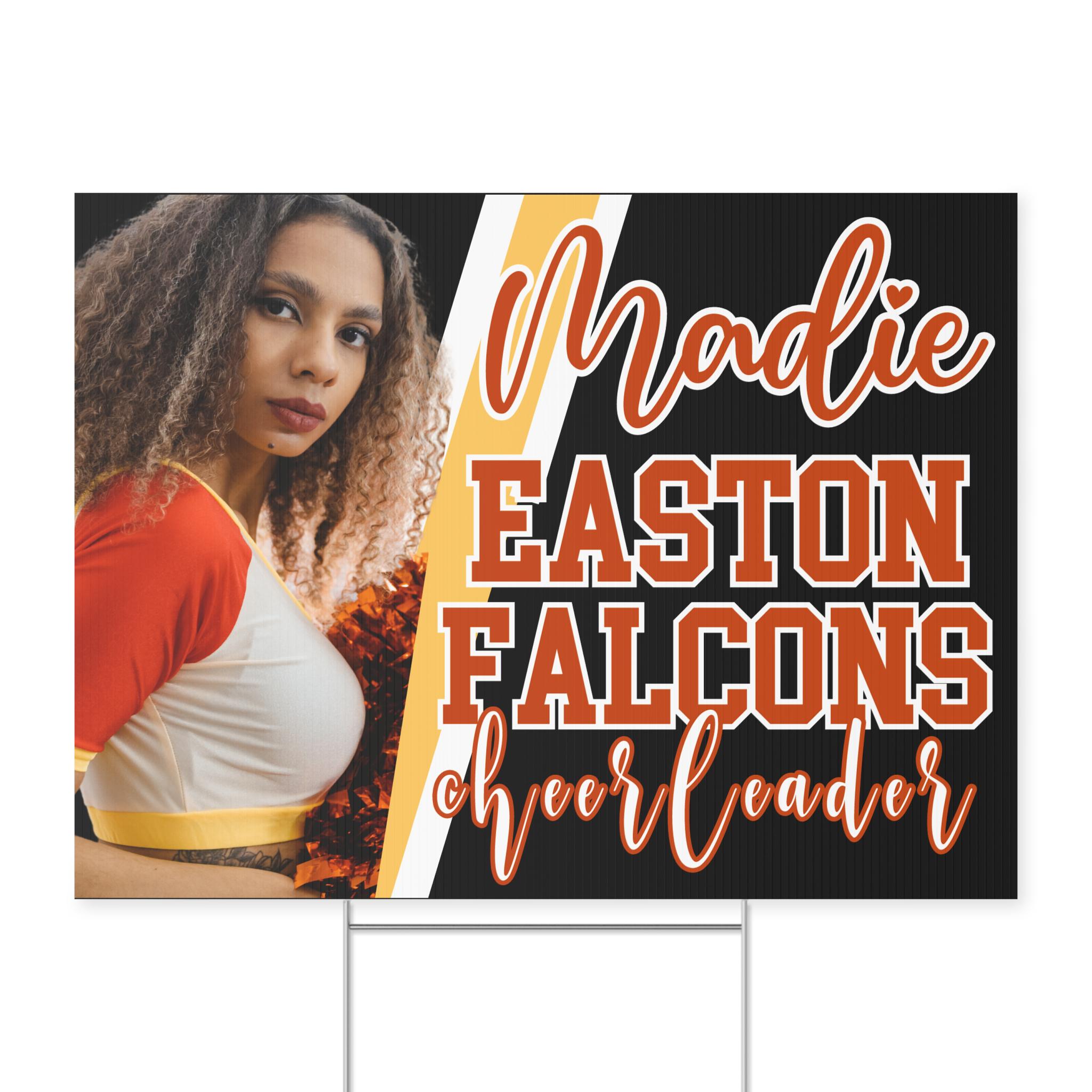 Personalized Cheerleader Yard Sign, Senior High School Cheer Sign With ...