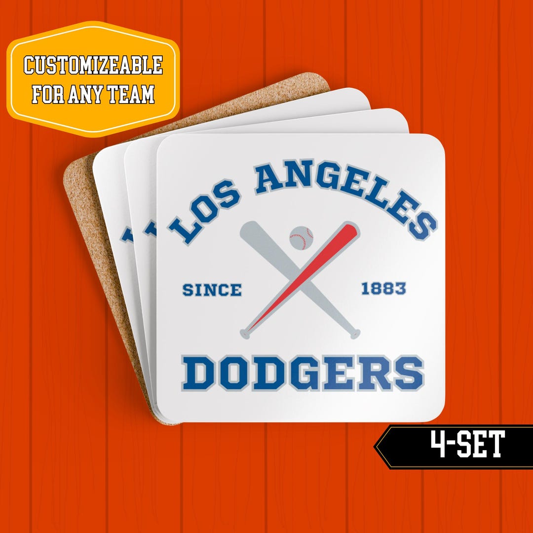 LA Dodgers Coaster Set, Dodgers 4-set Drinking Coasters, Los Angeles ...