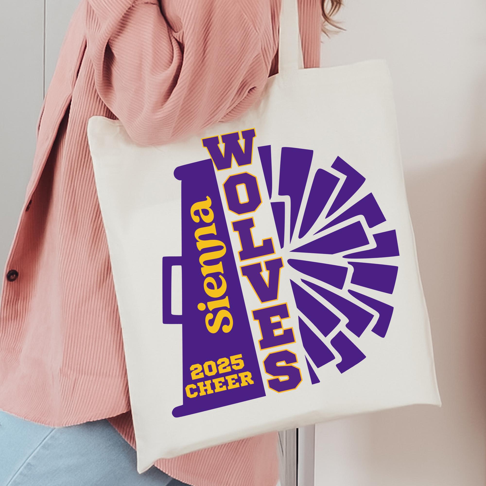 Cheerleading Tote Bag, Personalized Canvas Tote, Cheerleader Gift ...