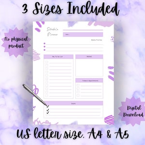 Purple to Do List, Digital Download, Printable, Printable to Do List ...