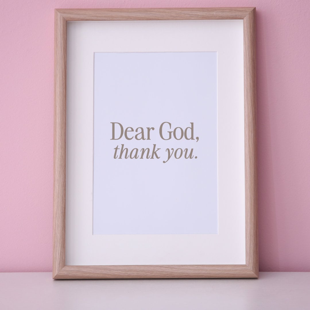 Dear God Thank You, Christian Wall Art, Minimalist Style, Digital ...