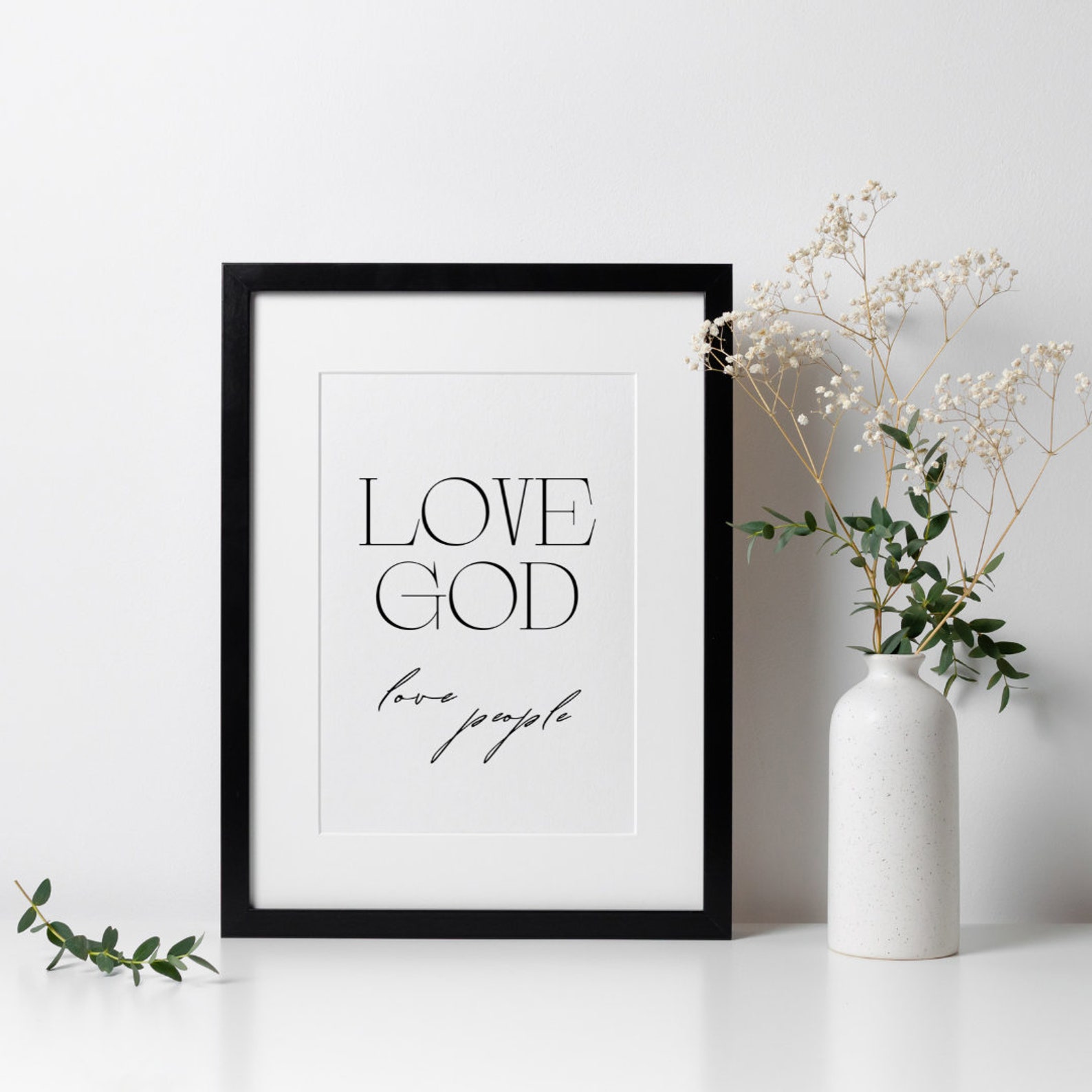 Love God Love People, Bible Decor, Jesus Art, Printable Wall Art ...