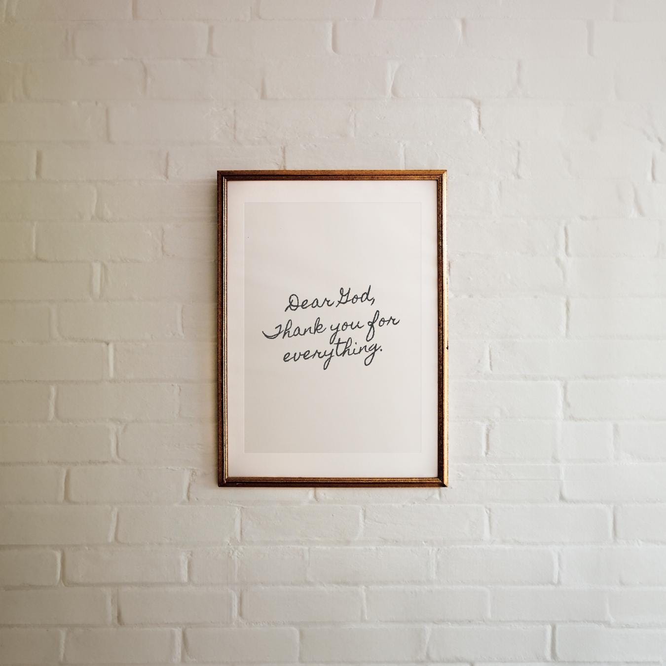 Dear God, Thank You for Everything Cursive Art Print | Digital Download ...