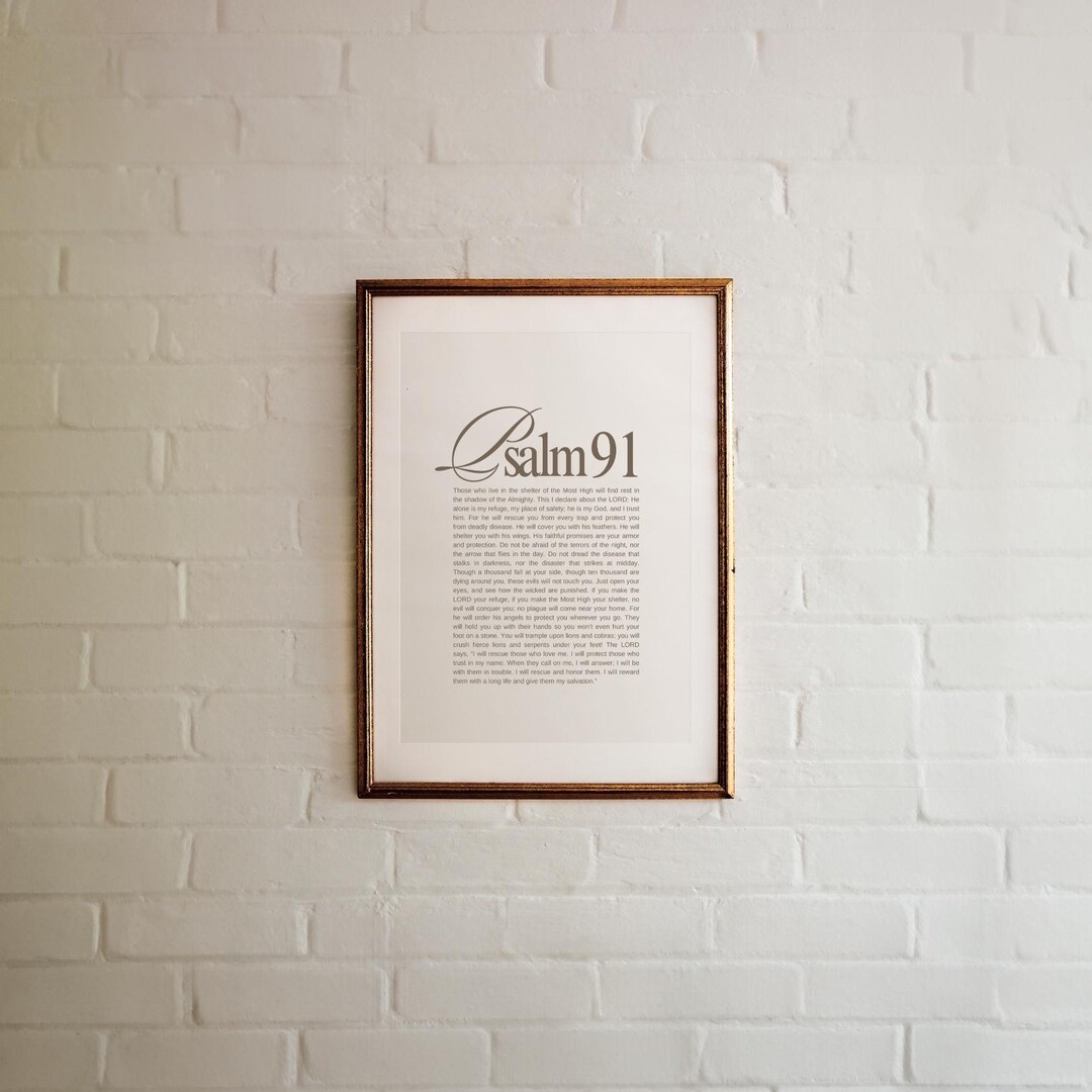 Psalm 91 Scripture Wall Art – Printable Christian Decor for Home or ...