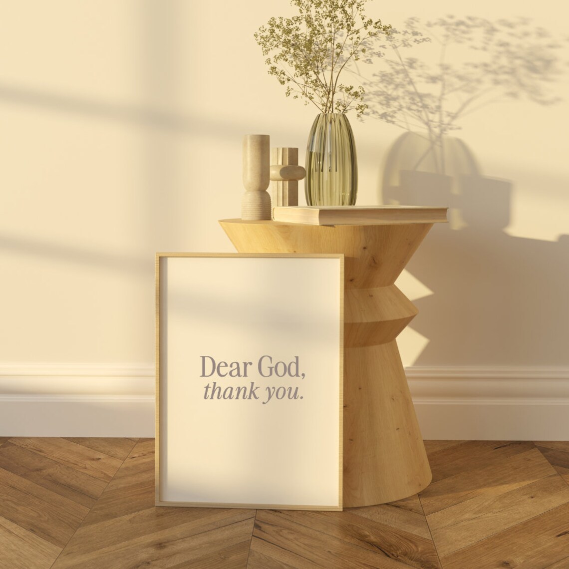Dear God Thank You, Christian Wall Art, Minimalist Style, Digital ...