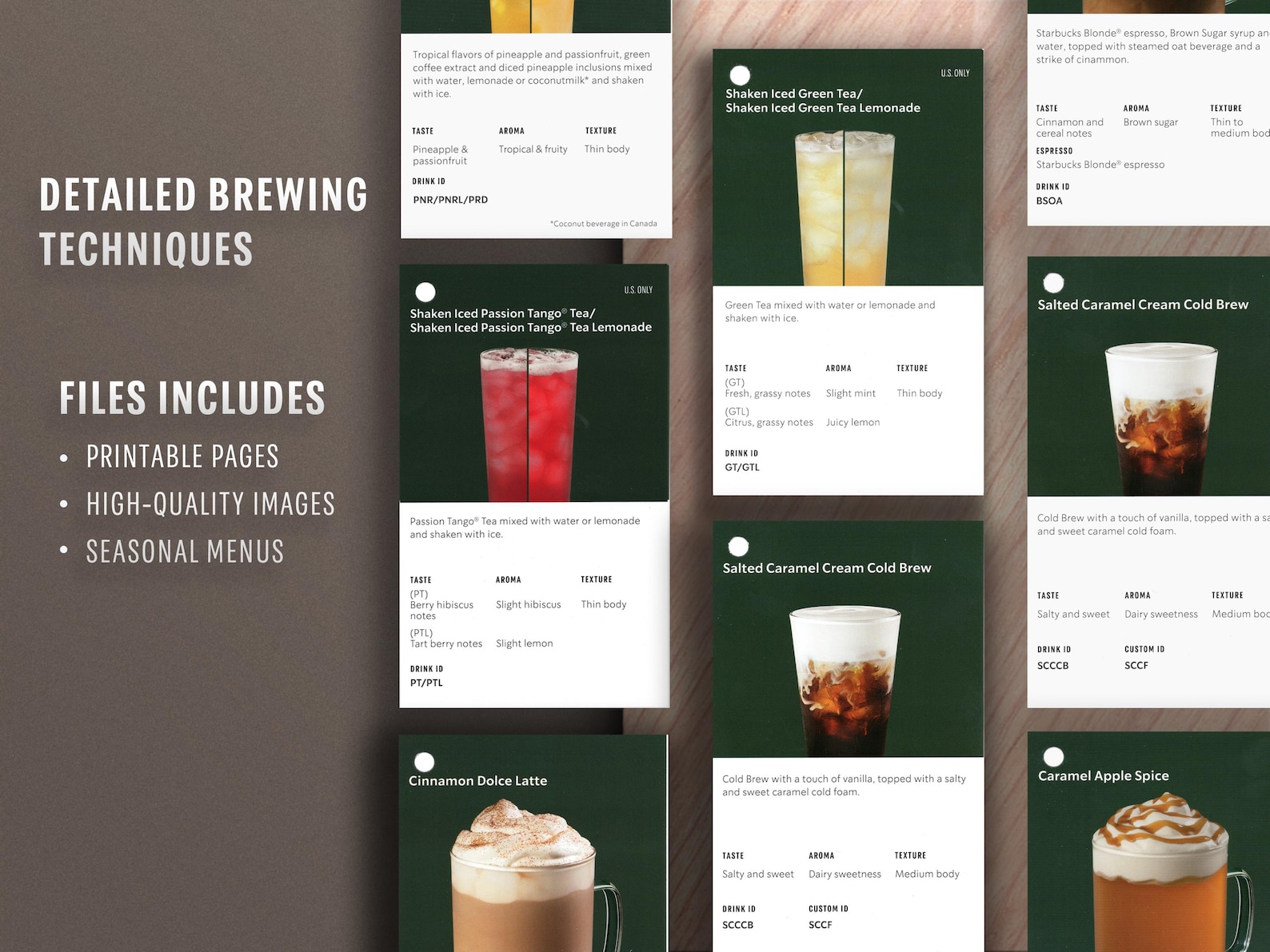 Starbucks Authentic Recipe Cards | Digital PDF | Home Barista Guide ...